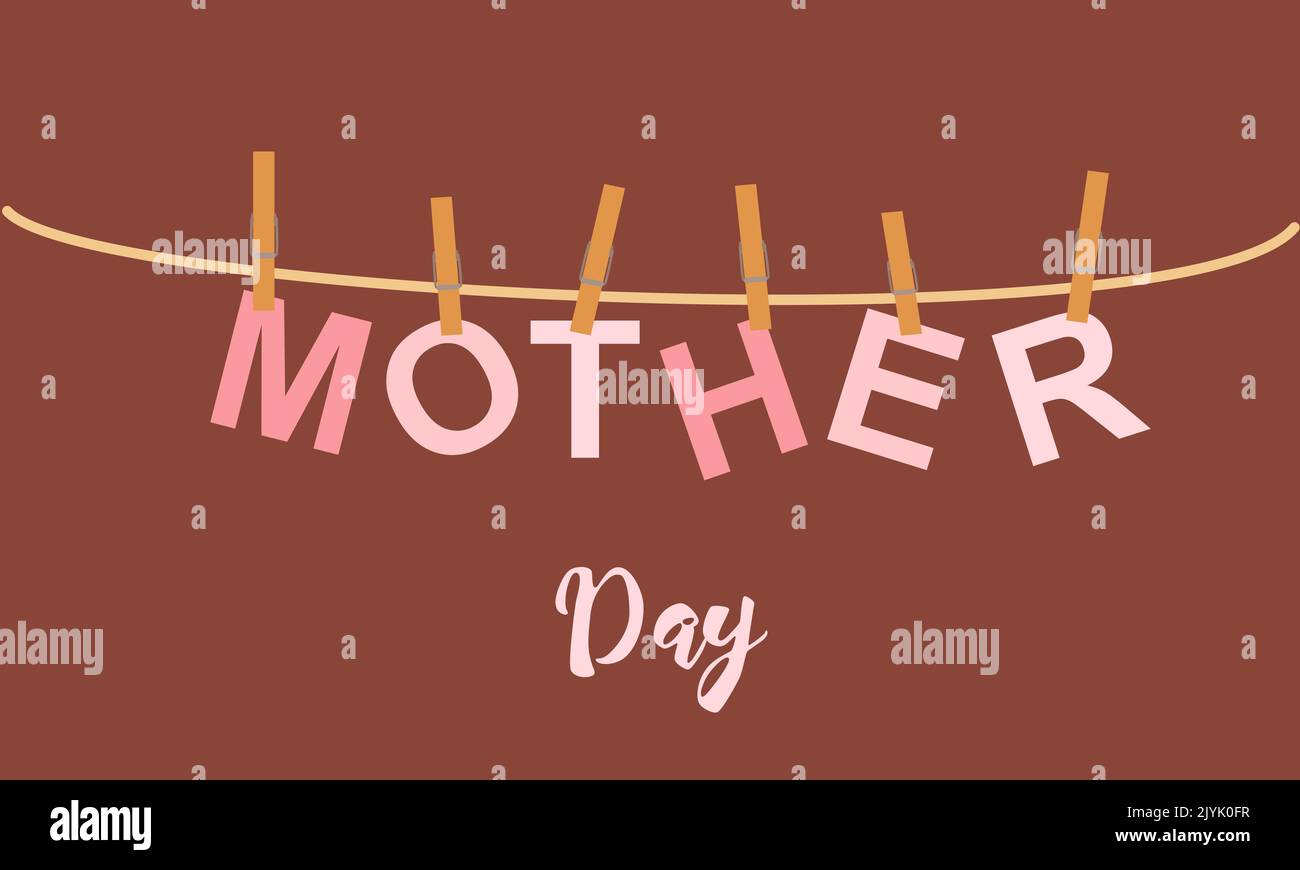 Happy Mother's Day vector greeting card. Mother's Day inscription in ...