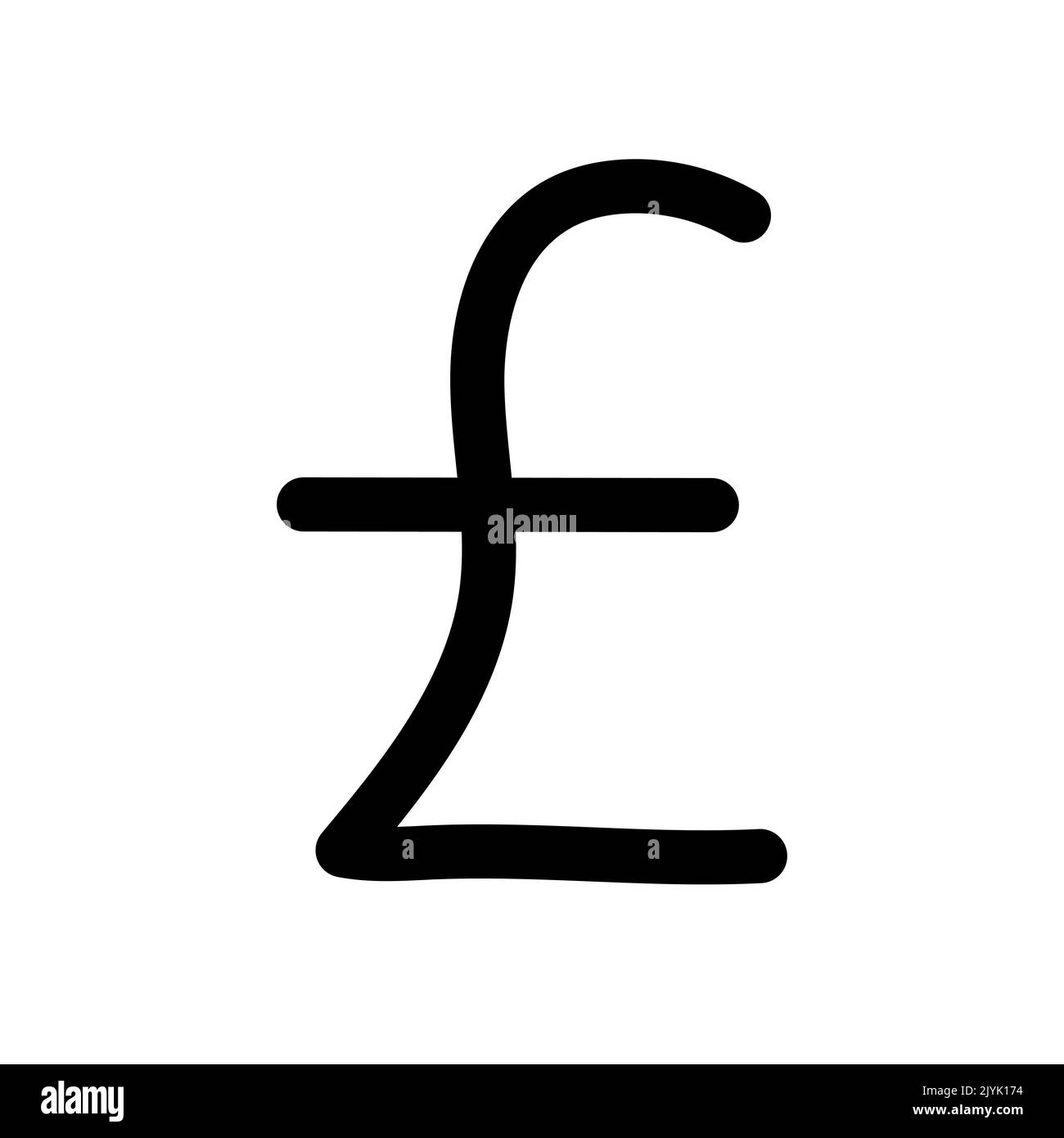 Vector hand drawn doodle sketch pound sterling sign isolated on white ...