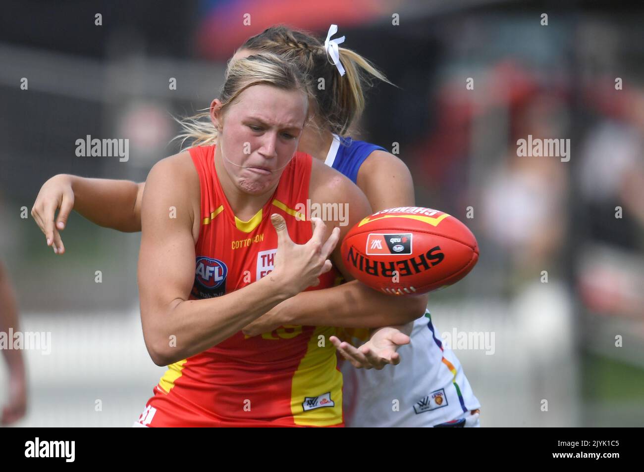 Maddison Levi of the Suns in action during the Round 2 AFLW match ...