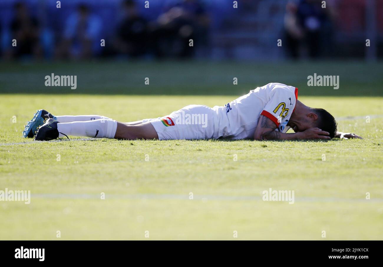 A frustrated Adrian Luna of Melbourne City after missing a chance on ...