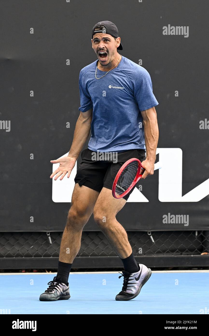 Alex Bolt of Australia celebrates after winning his first Round Men's ...