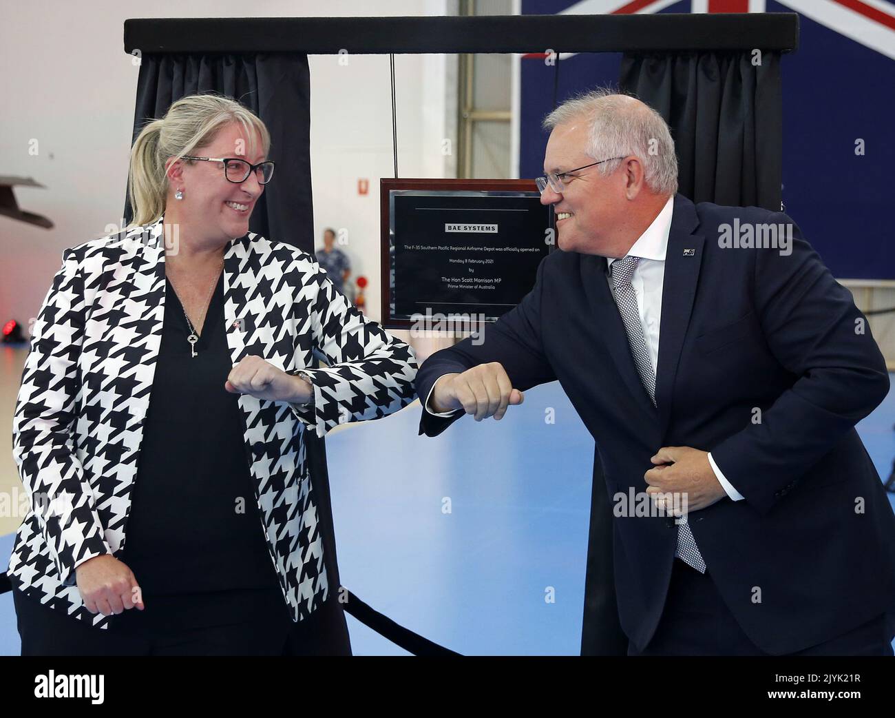Australian Prime Minister Scott Morrison congratulates BAE Systems ...