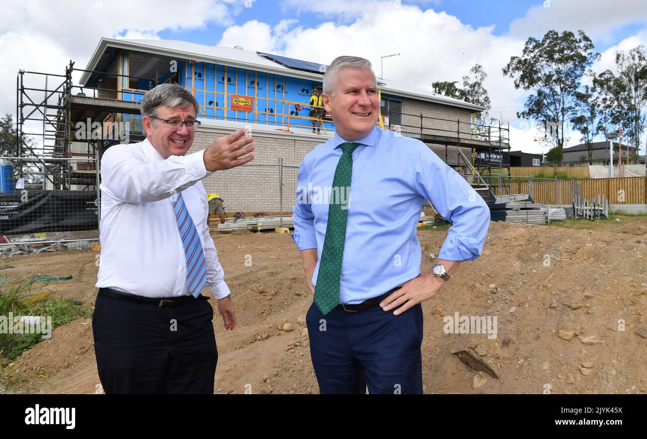 Senator Paul Scarr (left) and Deputy Prime Minister Michael McCormack ...