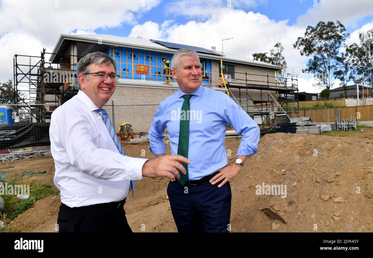 Senator Paul Scarr (left) and Deputy Prime Minister Michael McCormack ...