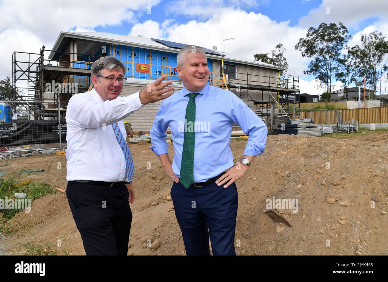 Senator Paul Scarr (left) and Deputy Prime Minister Michael McCormack ...