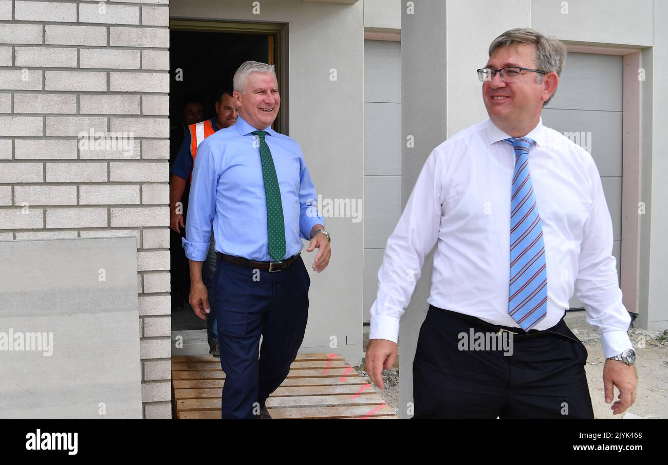 Deputy Prime Minister Michael McCormack (left) and Senator Paul Scarr ...