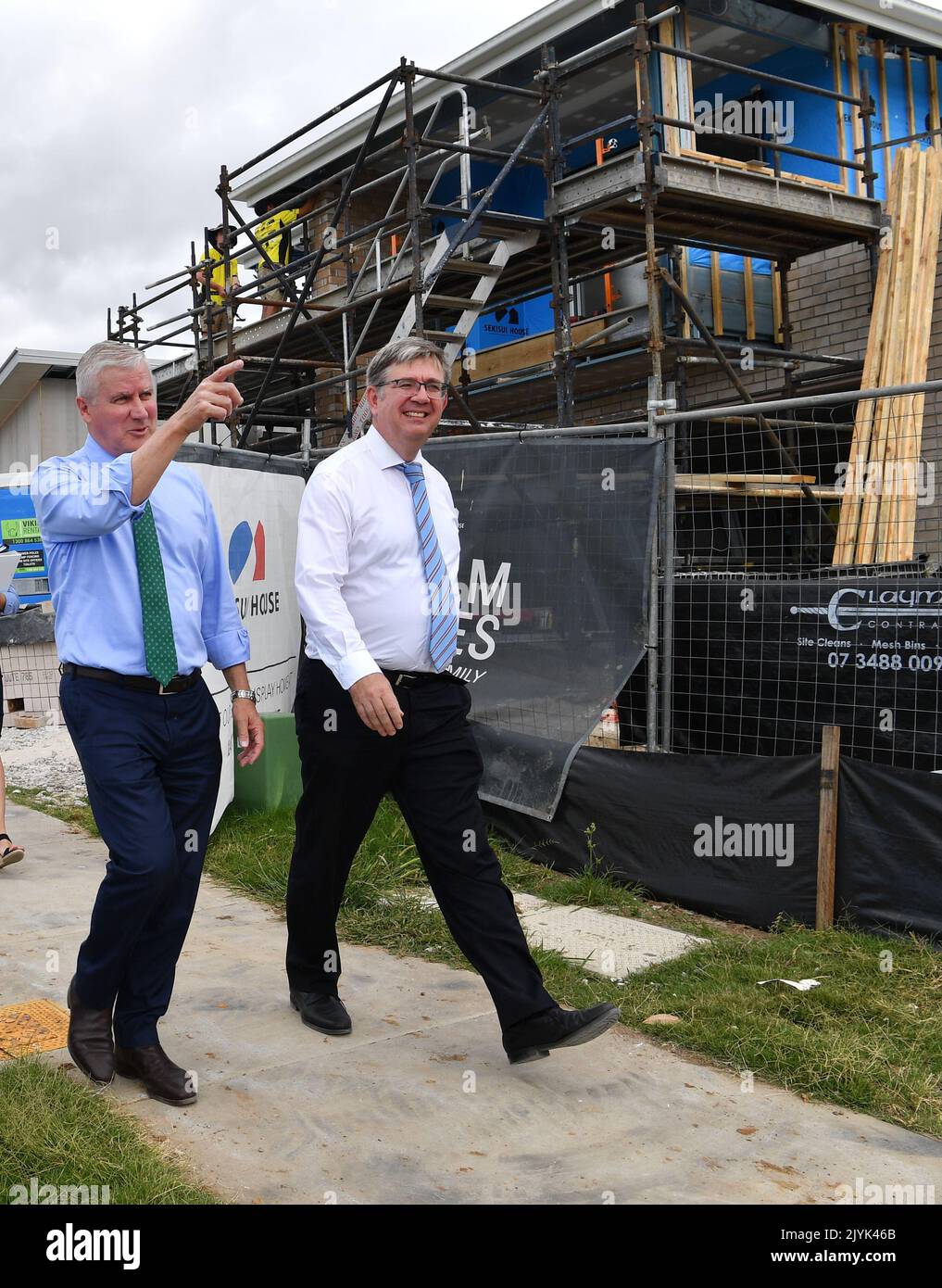 Deputy Prime Minister Michael McCormack (left) and Senator Paul Scarr ...