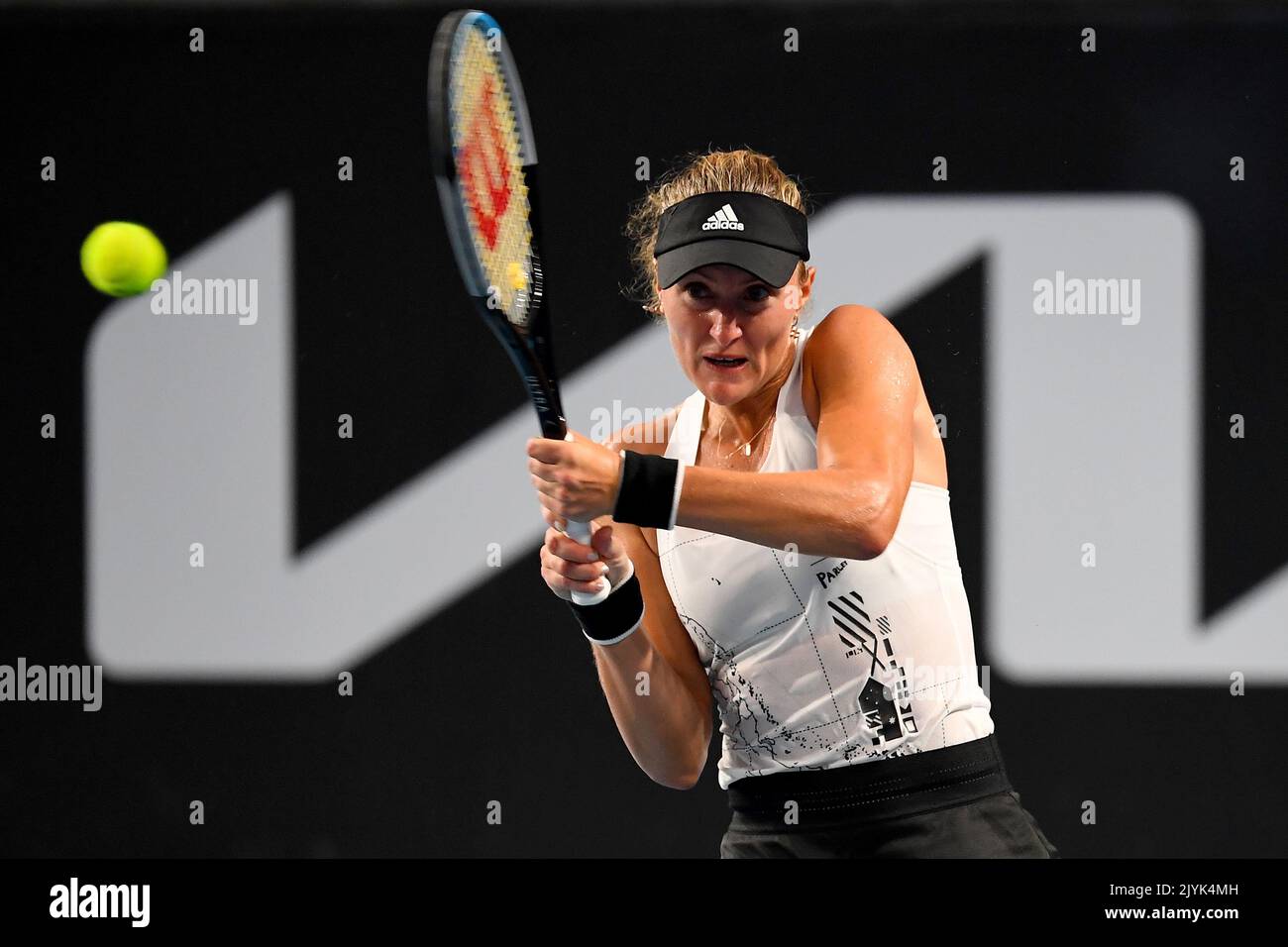 Kristina Mladenovic of France in action during her second Round Women's ...