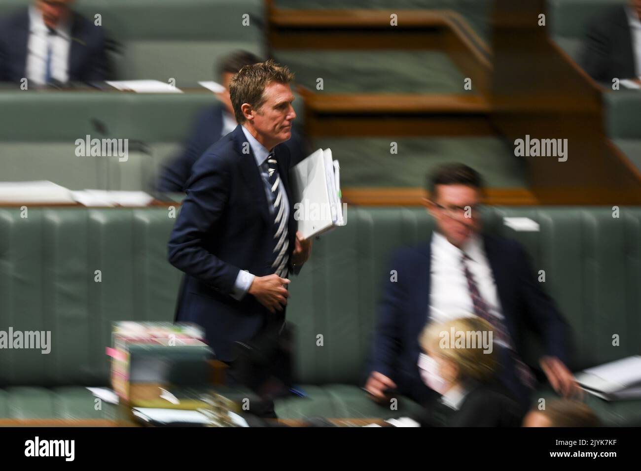 Australian Attorney-General Christian Porter reacts during House of ...