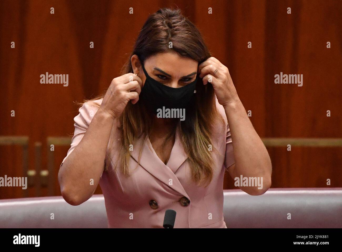 Greens Senator Lidia Thorpe in the Senate chamber at Parliament House ...