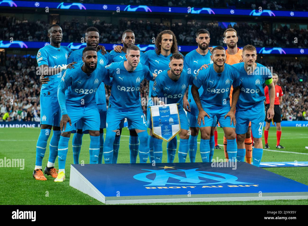 LONDON, ENGLAND - SEPTEMBER 07: Olympique Marseille pose for team photo ...