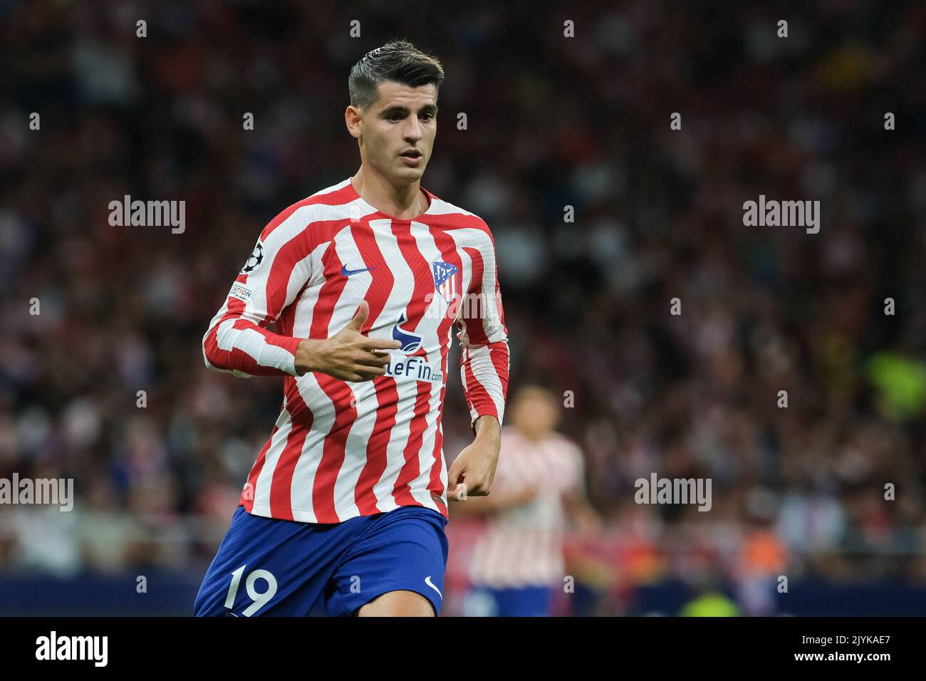 Alvaro Morata of Atletico Madrid seen in action during the UEFA ...