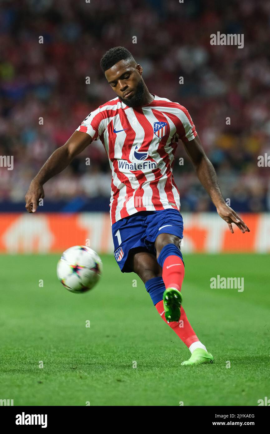 Thomas Lemar of Atletico Madrid seen in action during the UEFA ...