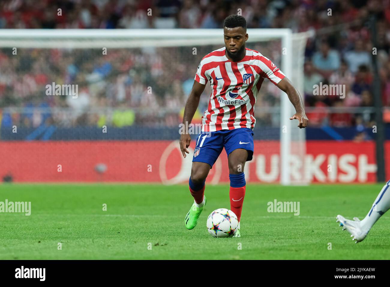 Thomas Lemar of Atletico Madrid seen in action during the UEFA ...