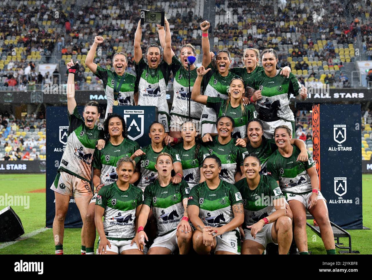 The Maori All Stars celebrate winning the NRL match between Indigenous ...