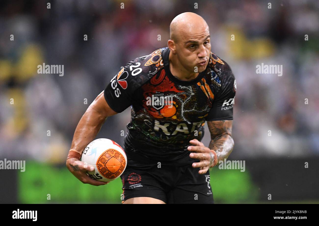 Blake Ferguson of the Indigenous All Stars in action during the NRL ...