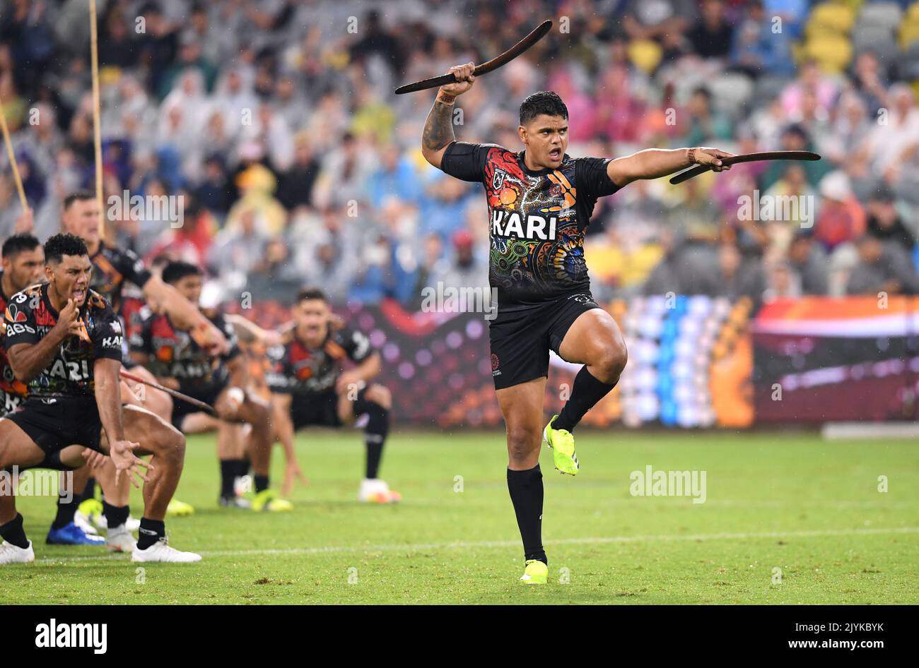 Latrell Mitchell (right) of the Indigenous All Stars is seen during the ...