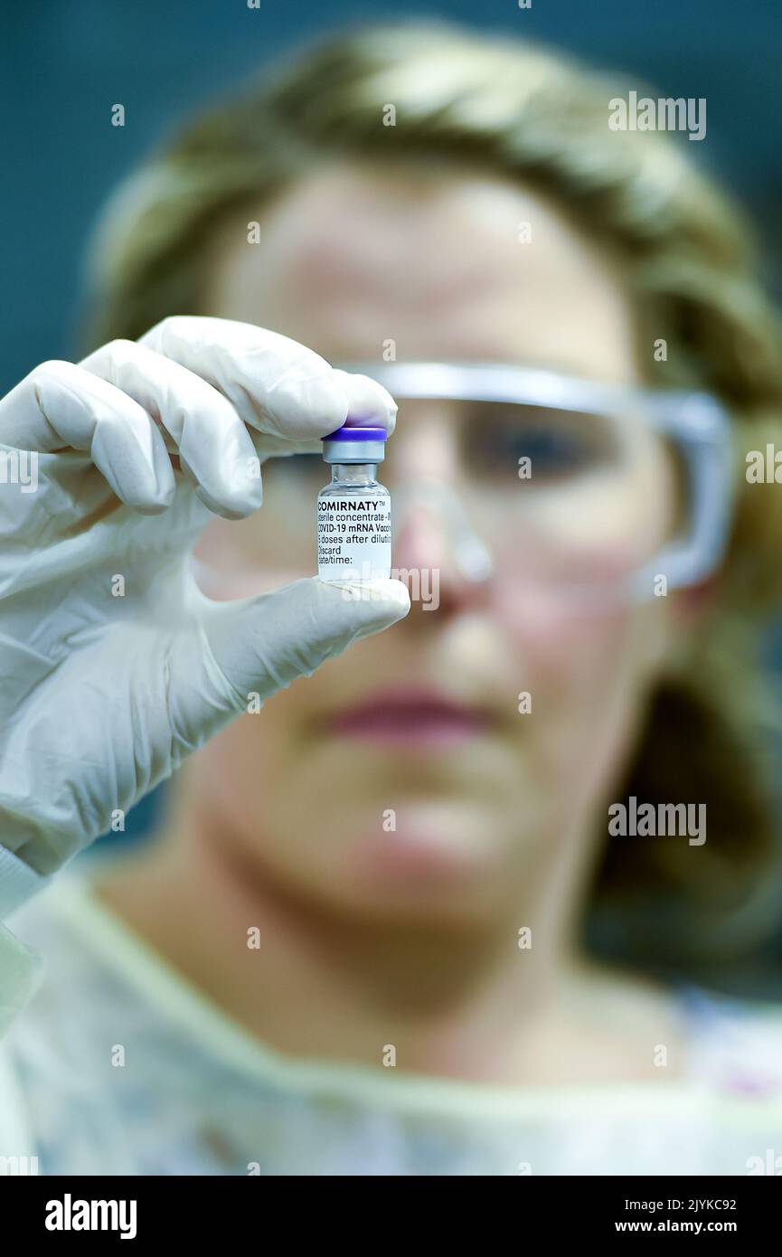 Rachael Raleigh of the Gold Coast University Hospital holds a vial of ...