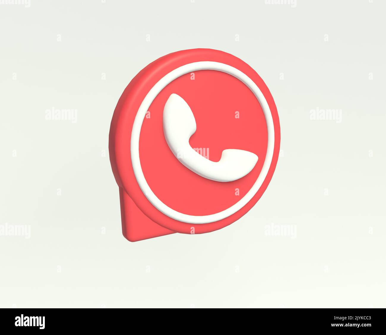 Phone call icon. 3d flat rounded symbol. Call icon in 3D style for the ...