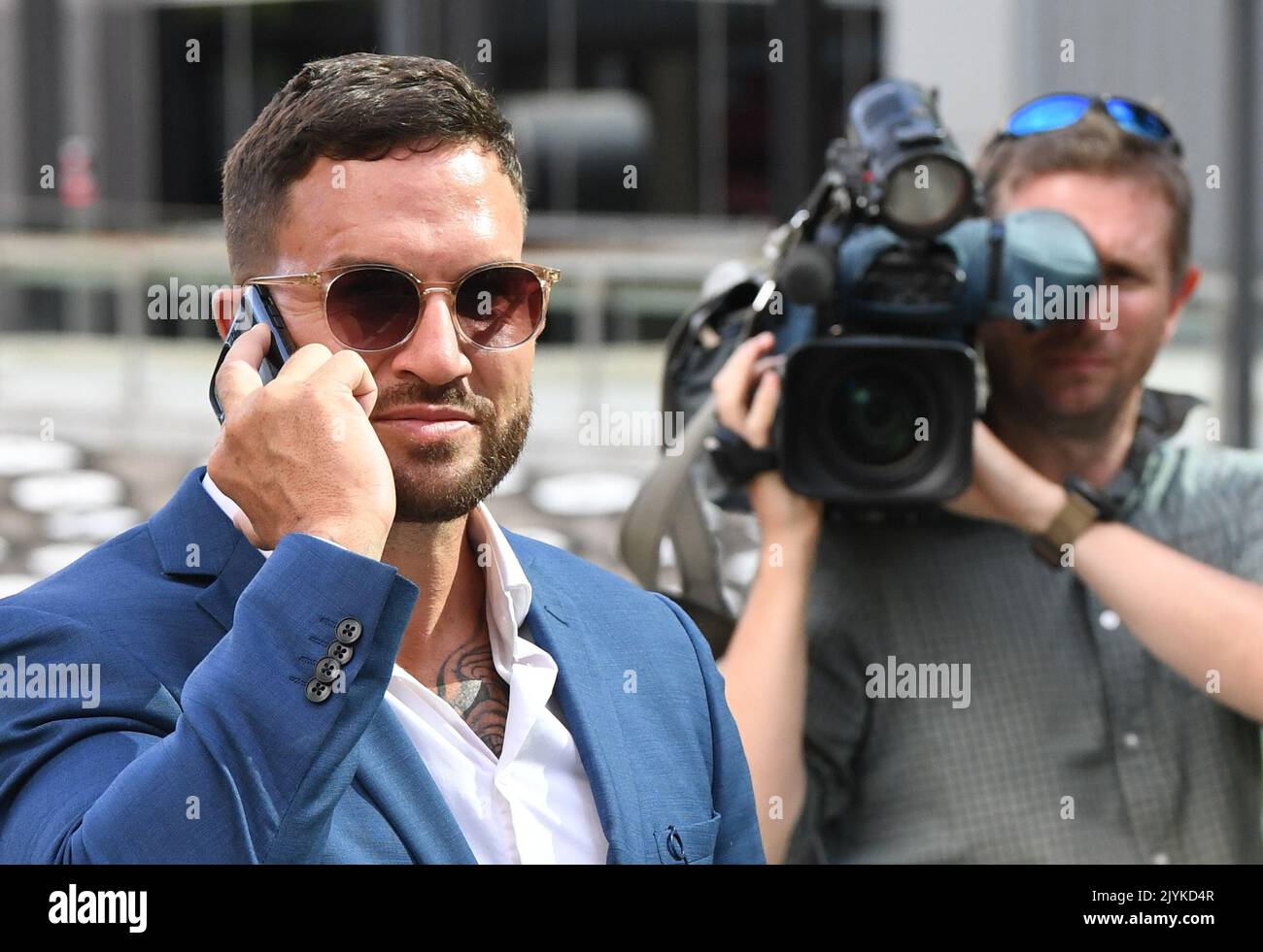 Reality television star Daniel Phillip Webb is seen leaving the ...