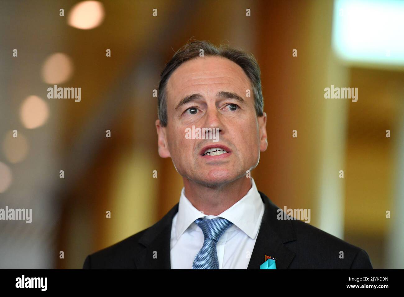 Minister for Health Greg Hunt at a press conference at Parliament House ...