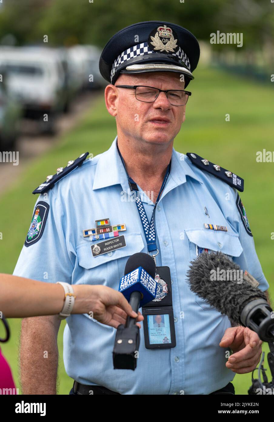 Inspector Roger Whyte announces the end to a police incident at a home ...