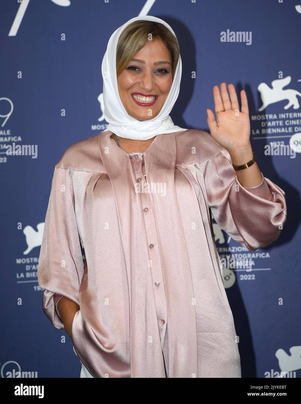 September 8, 2022, VENICE: Iranian actress Diana Habibi poses at a ...