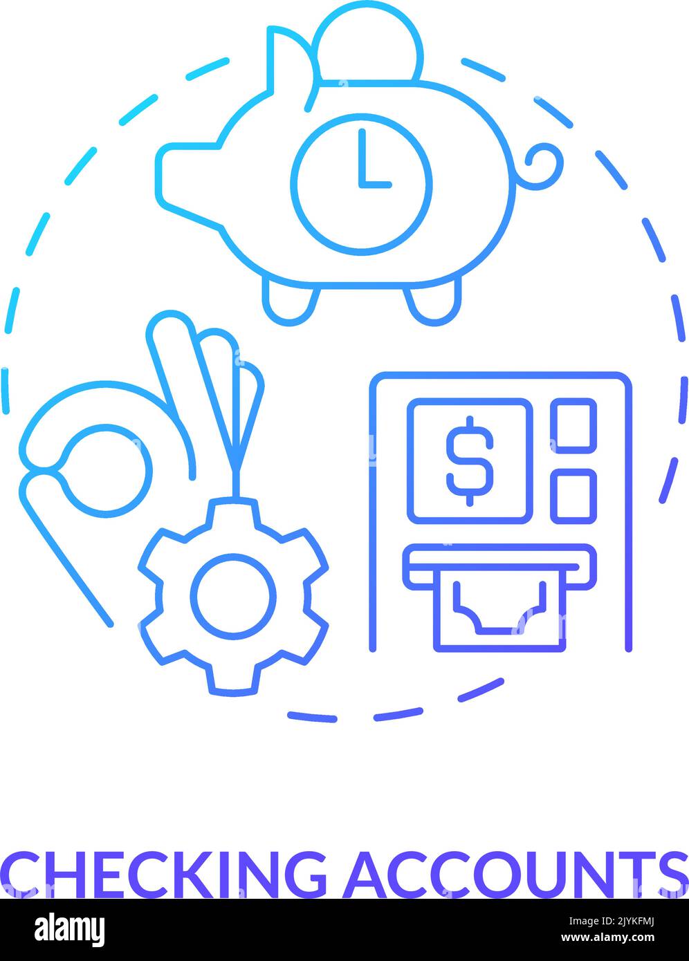 Checking accounts blue gradient concept icon Stock Vector Image & Art ...