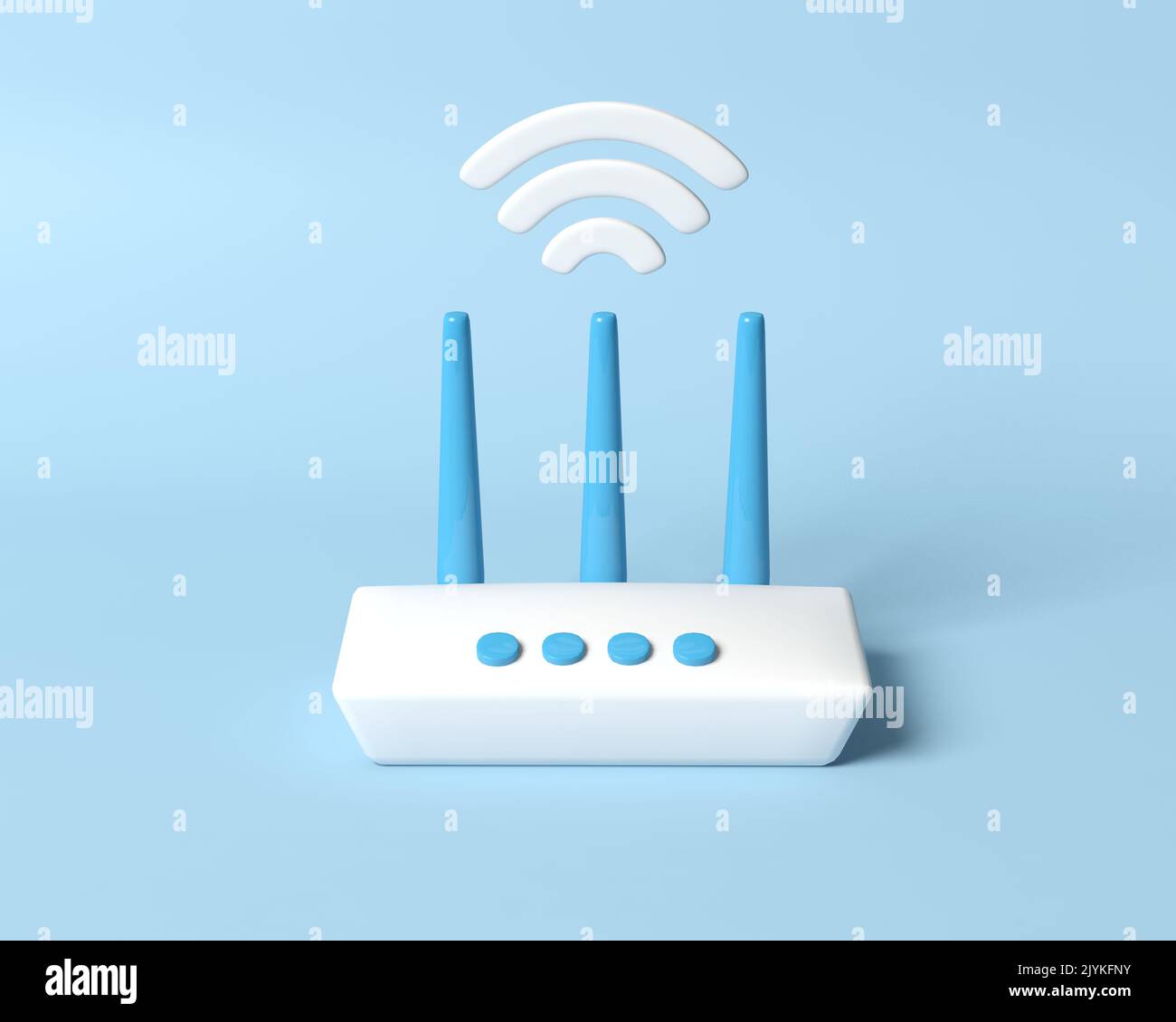 Minimal Modern 3D Router with Wi-fi symbol. Wi-Fi hotspot zone. The ...