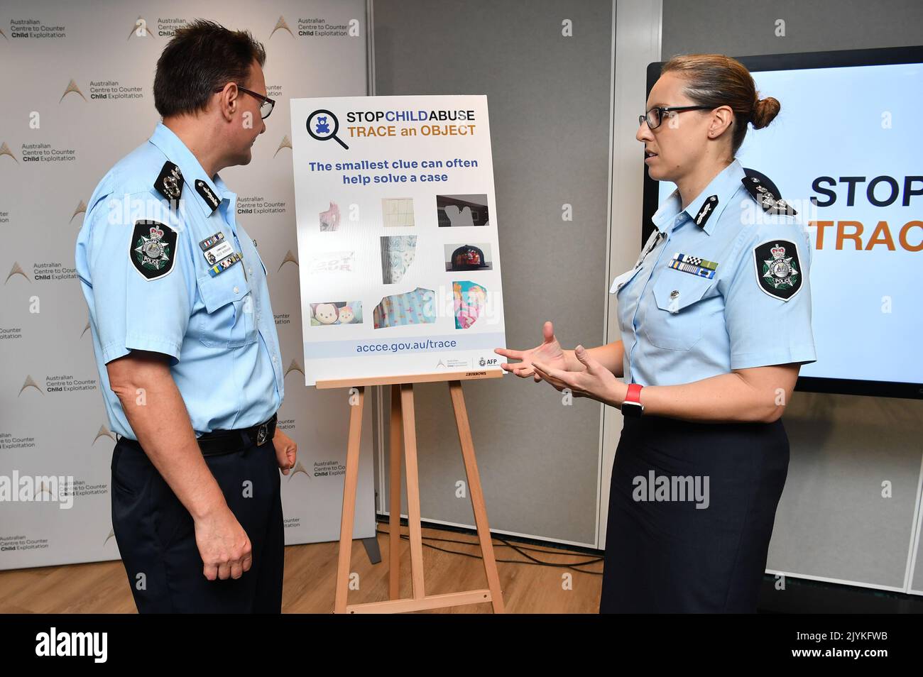 AFP ( Australia Federal Police) Commissioner Reece Kershaw (left) and ...