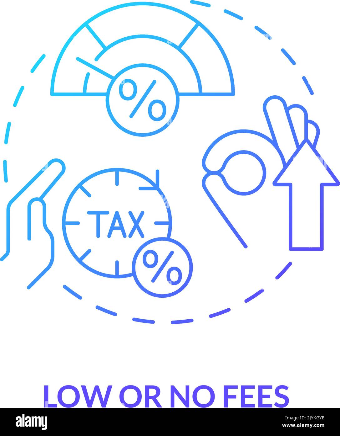 Low or no fees blue gradient concept icon Stock Vector Image & Art - Alamy