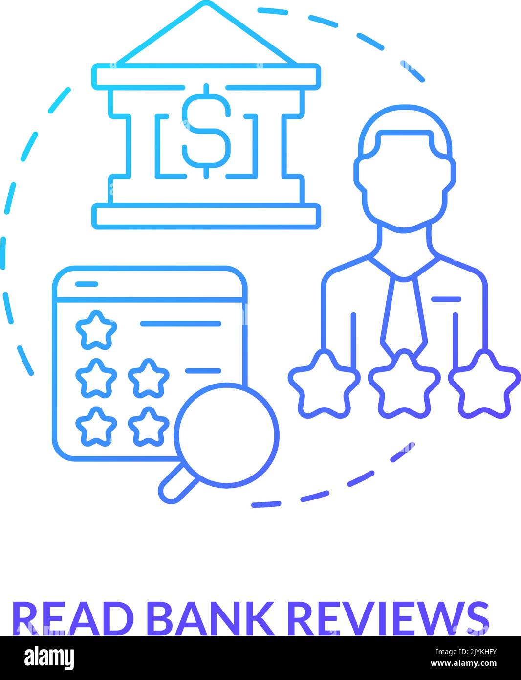 Read bank reviews blue gradient concept icon Stock Vector Image & Art - Alamy