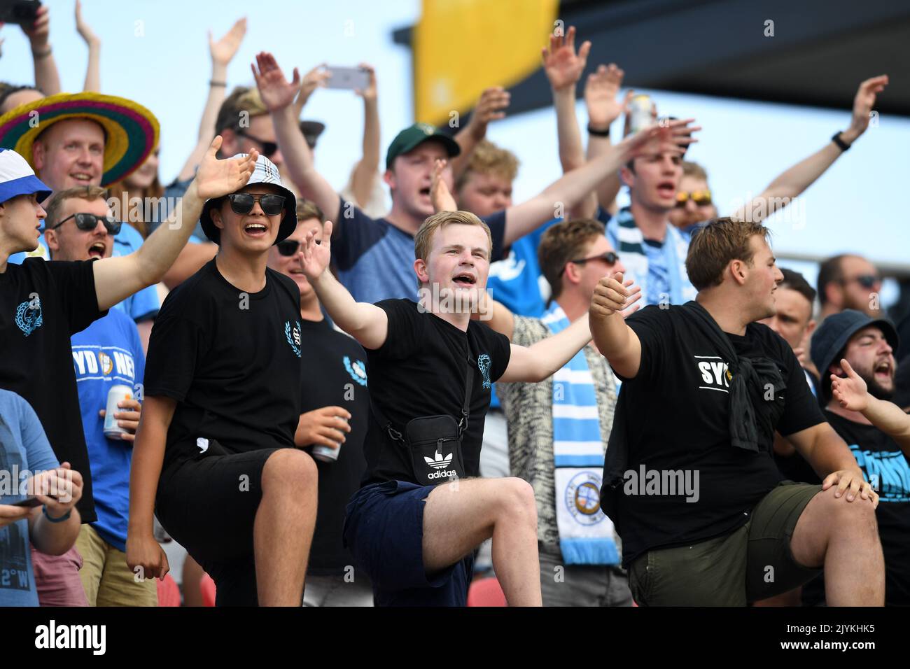 Sydney FC fans are seen during the A-League match between the Brisbane ...