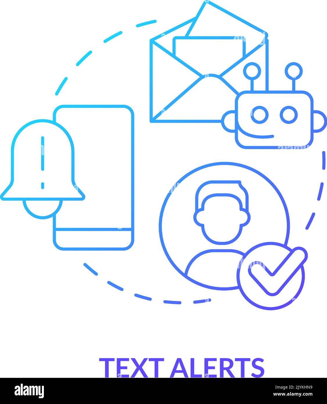 Text alerts blue gradient concept icon Stock Vector Image & Art - Alamy