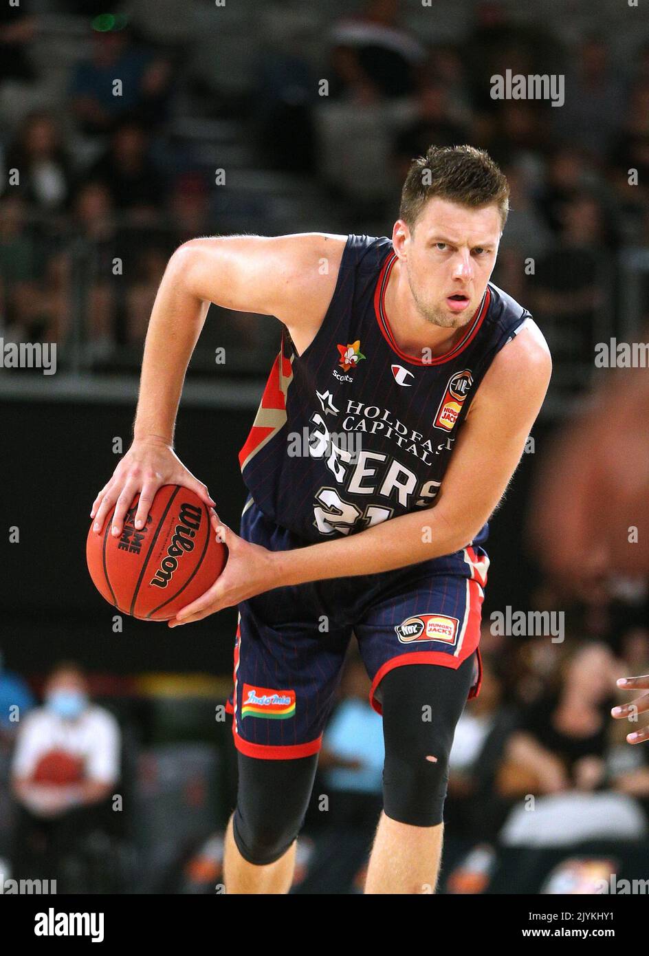 Daniel Johnson of Adelaide in action during the NBL match between the ...