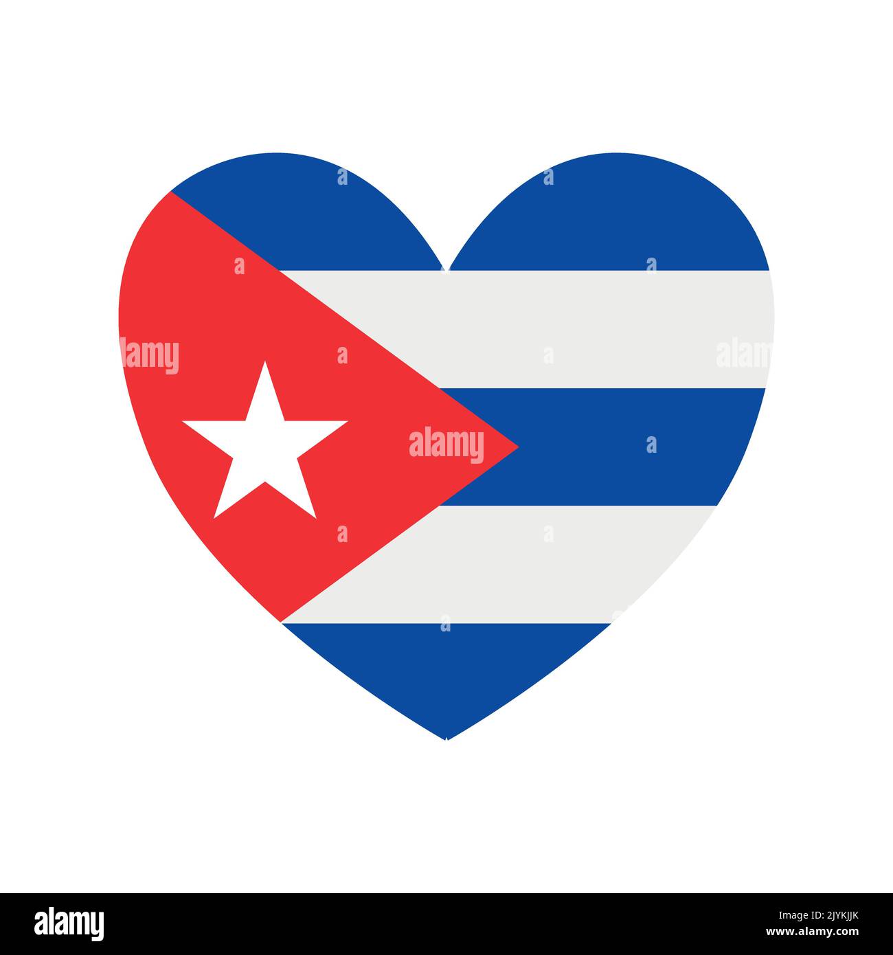 Vector flat Cuba flag heart isolated on white background Stock Vector ...