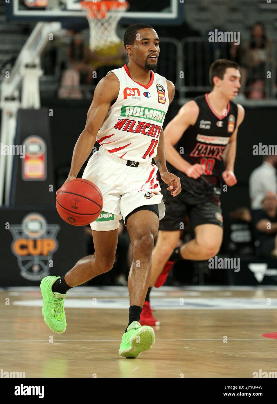 Bryce Cotton of Perth in action during the NBL match between the ...