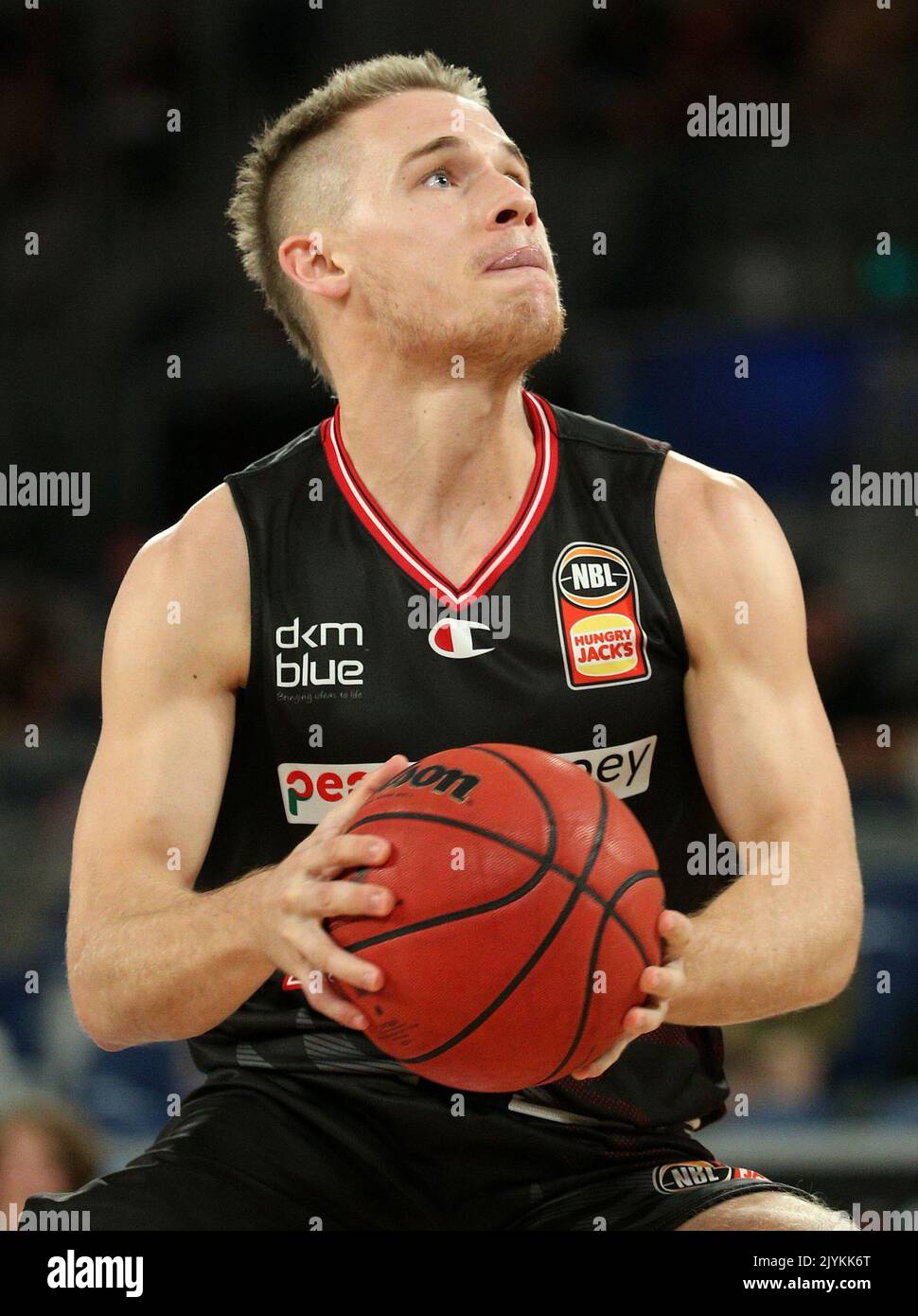 Isaac White of Illawarra in action during the NBL match between the ...