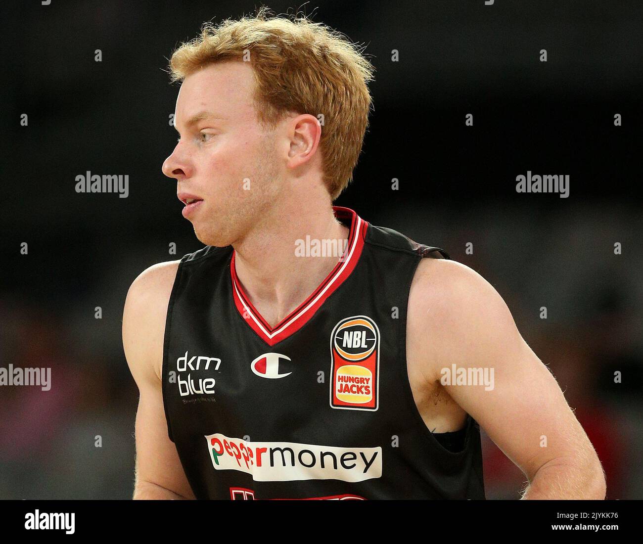 Lachlan Dent of Illawarra looks on during the NBL match between the ...