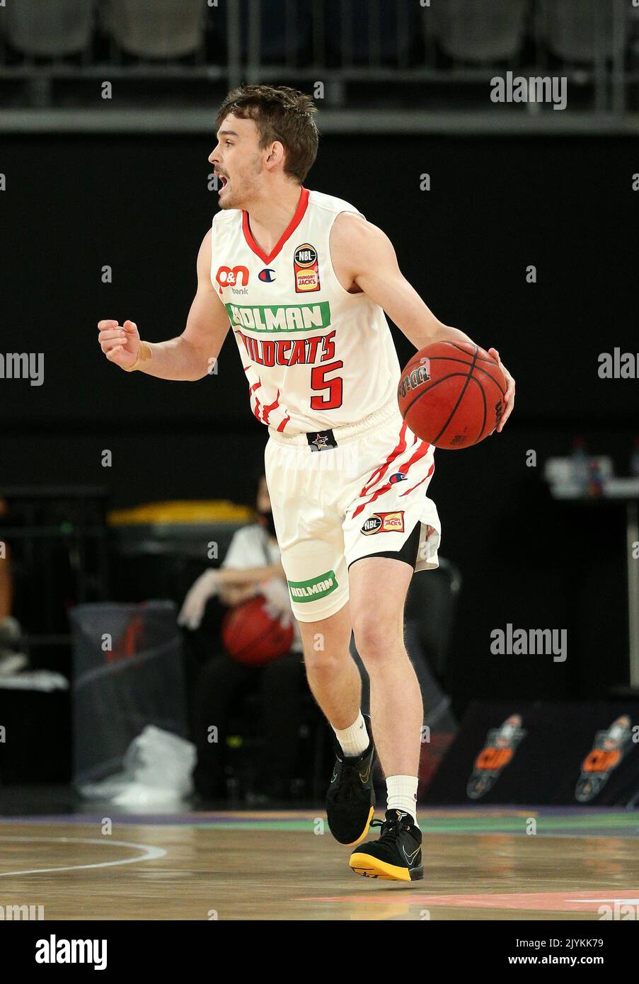 Taylor Britt of Perth in action during the NBL match between the ...
