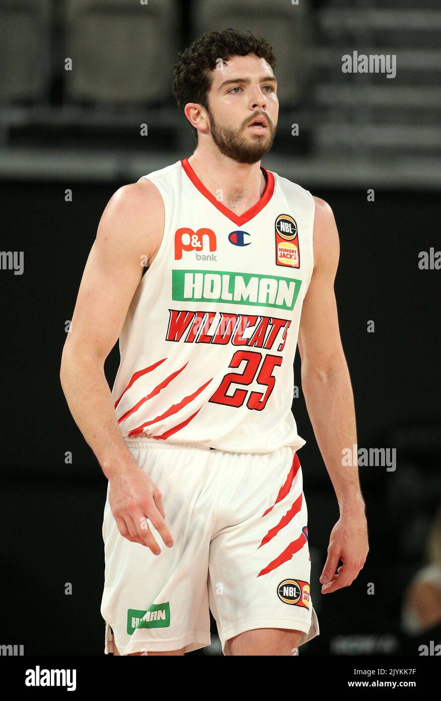Corey Shervill of Perth looks on during the NBL match between the ...