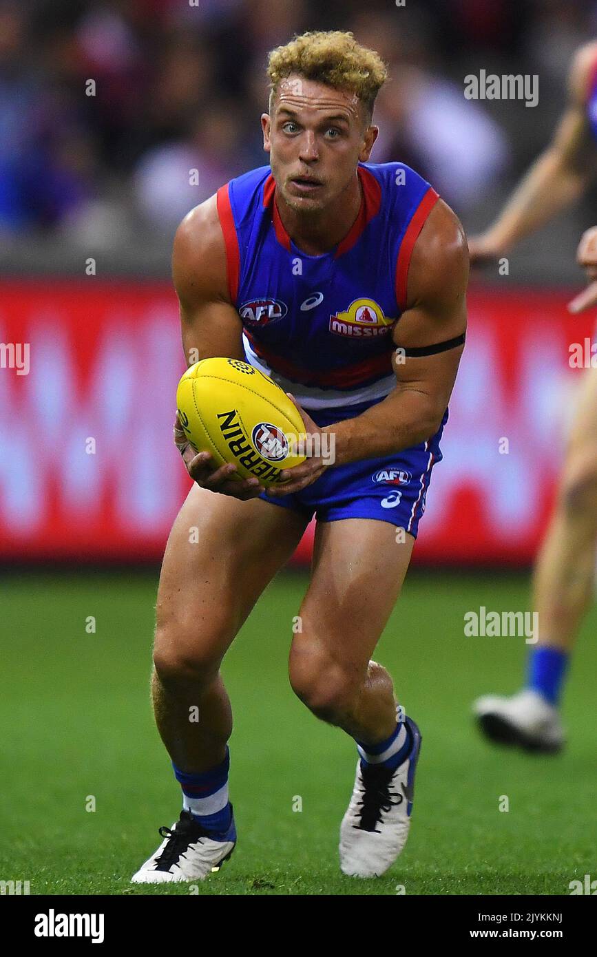 Mitch Wallis of Western Bulldogs in action during the Community Series ...