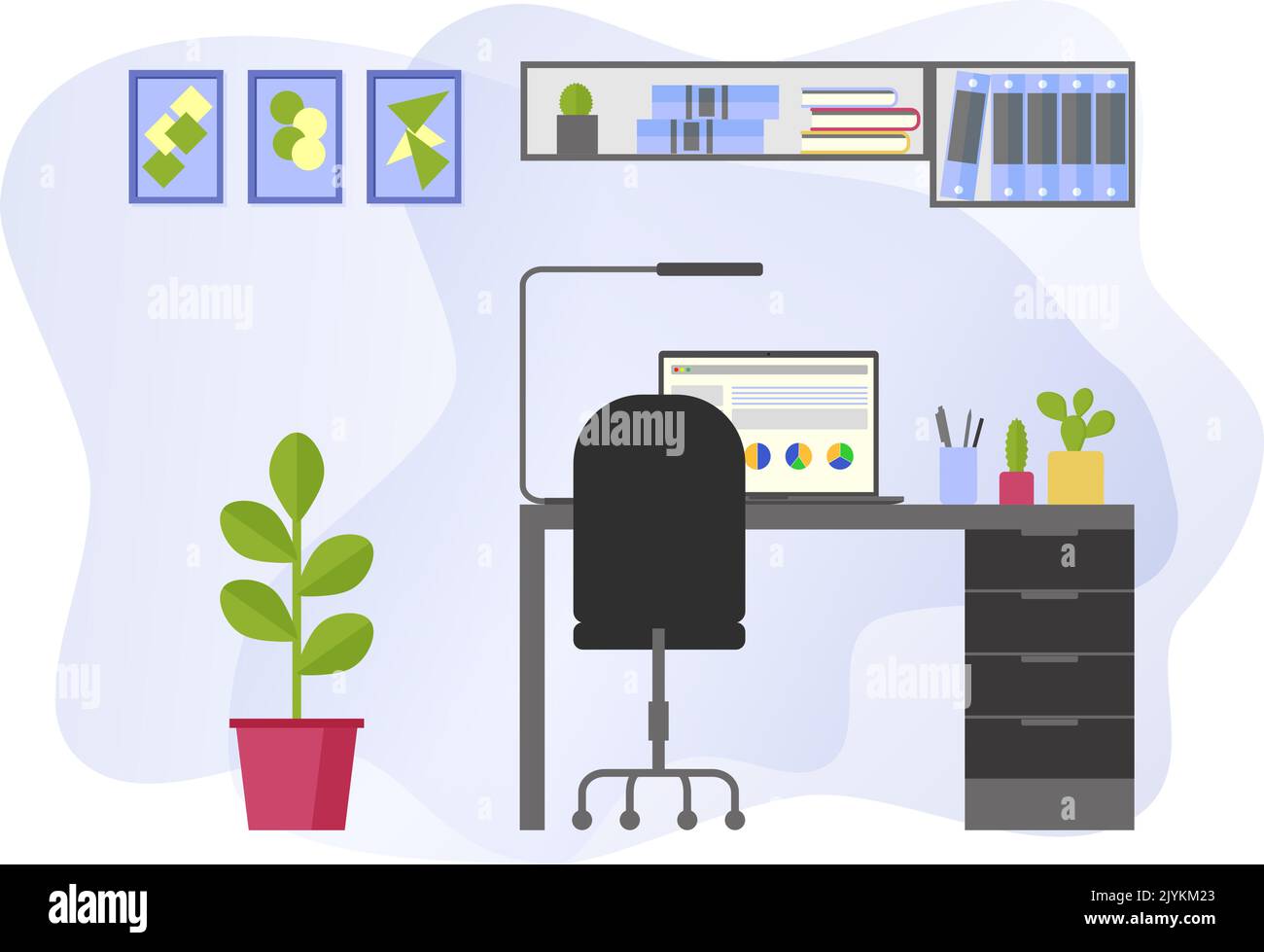 Office space in home Stock Vector Images - Alamy