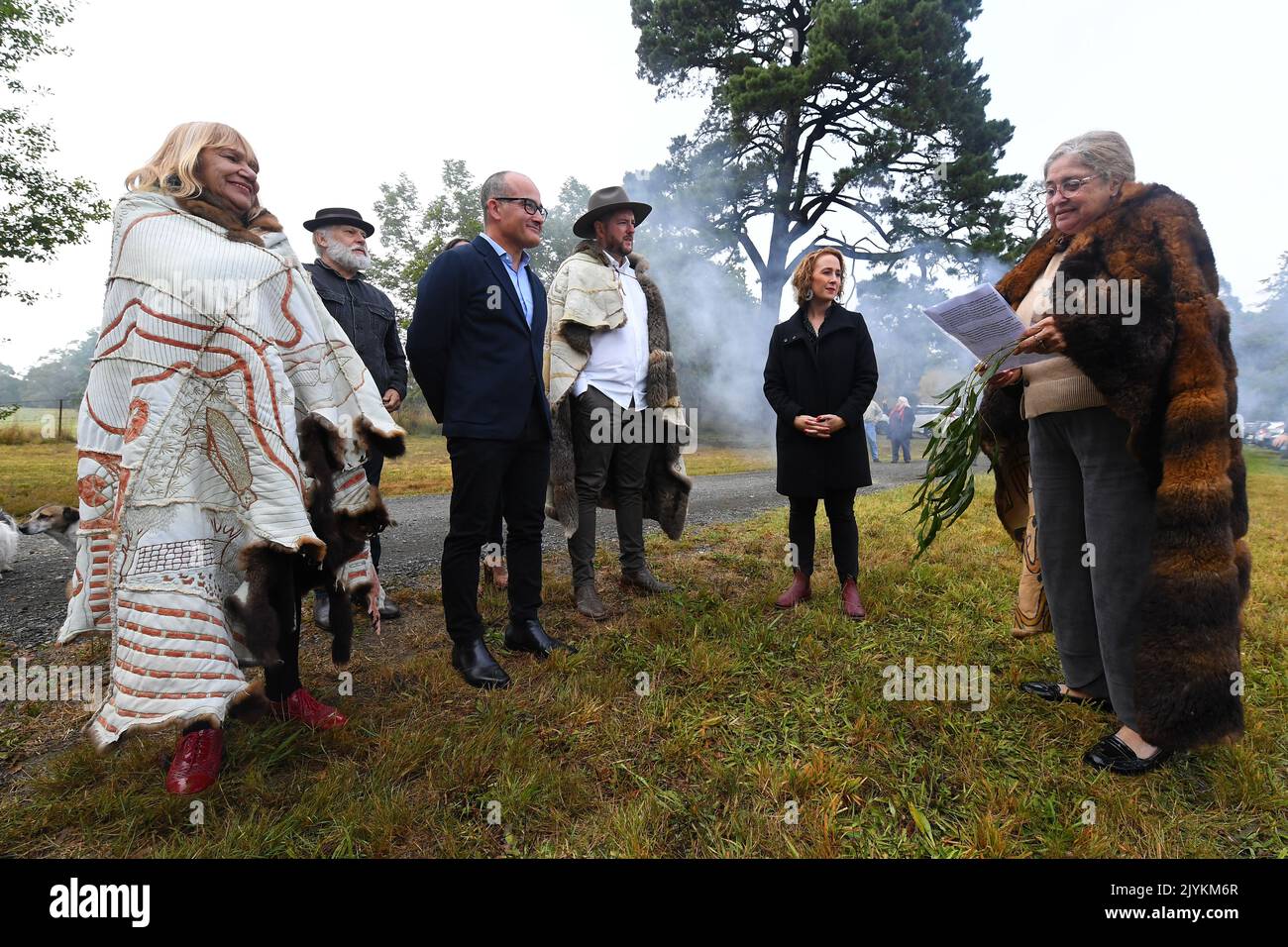 (L-R) Auntie Geraldine Atkinson and Acting Victorian Premier James ...