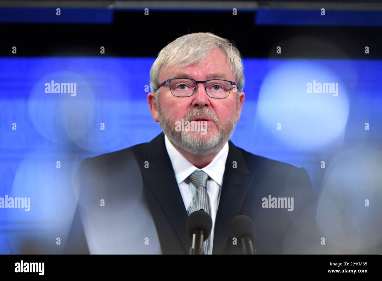 Former prime minister Kevin Rudd at the National Press Club in Canberra ...