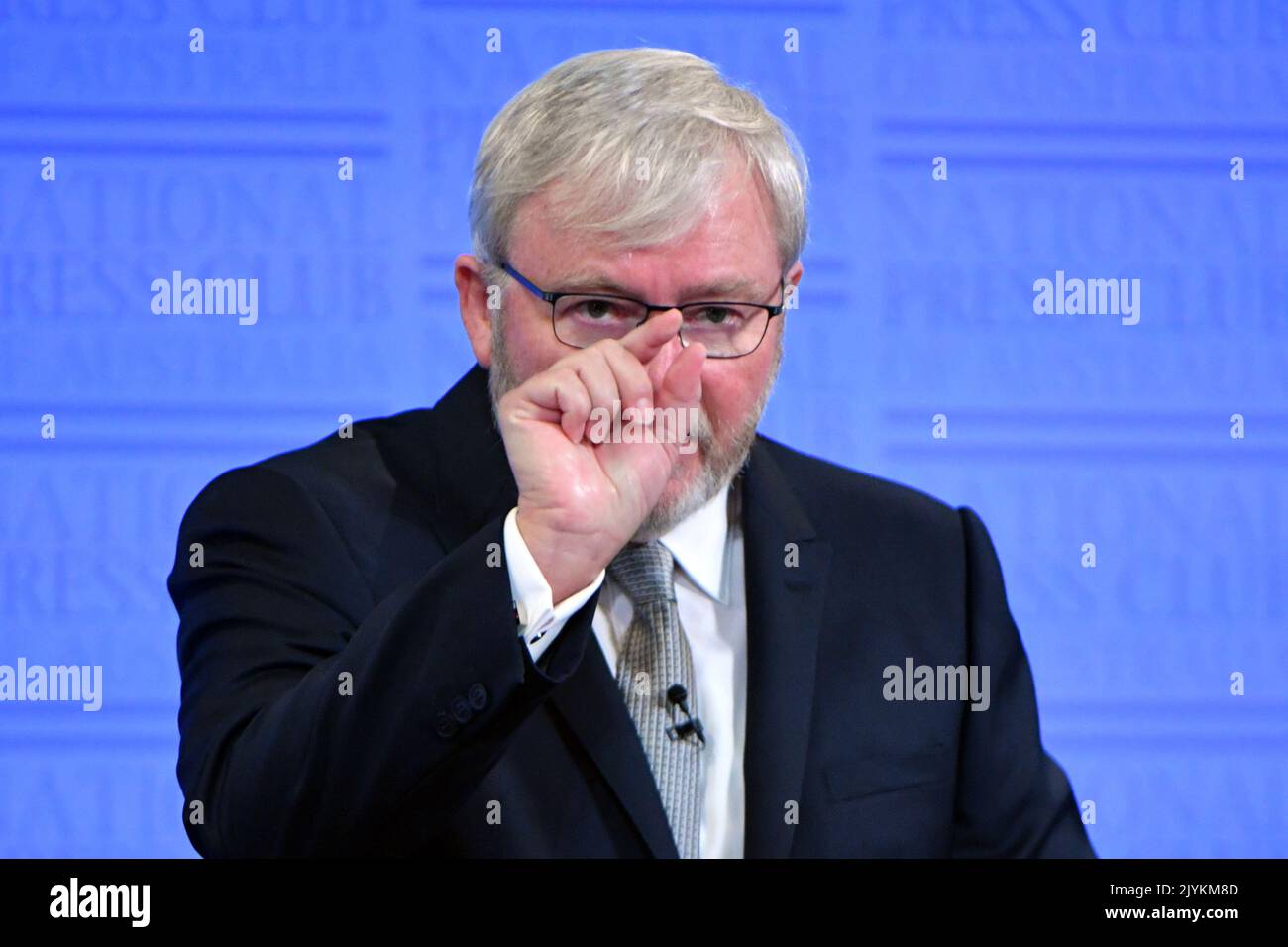 Former prime minister Kevin Rudd at the National Press Club in Canberra ...