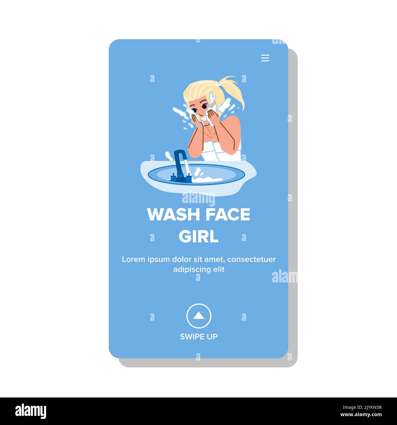 Woman face cleaning foam Stock Vector Images - Alamy