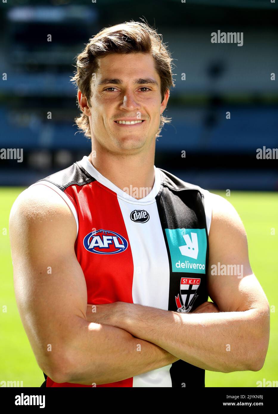 Jack Steele captain of St Kilda poses for a photo during the 2021 AFL Premiership Season Launch ...