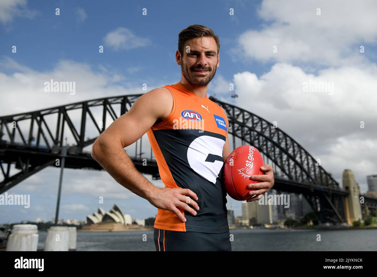 GWS Giants captain Stephen Coniglio poses for a photograph during the ...