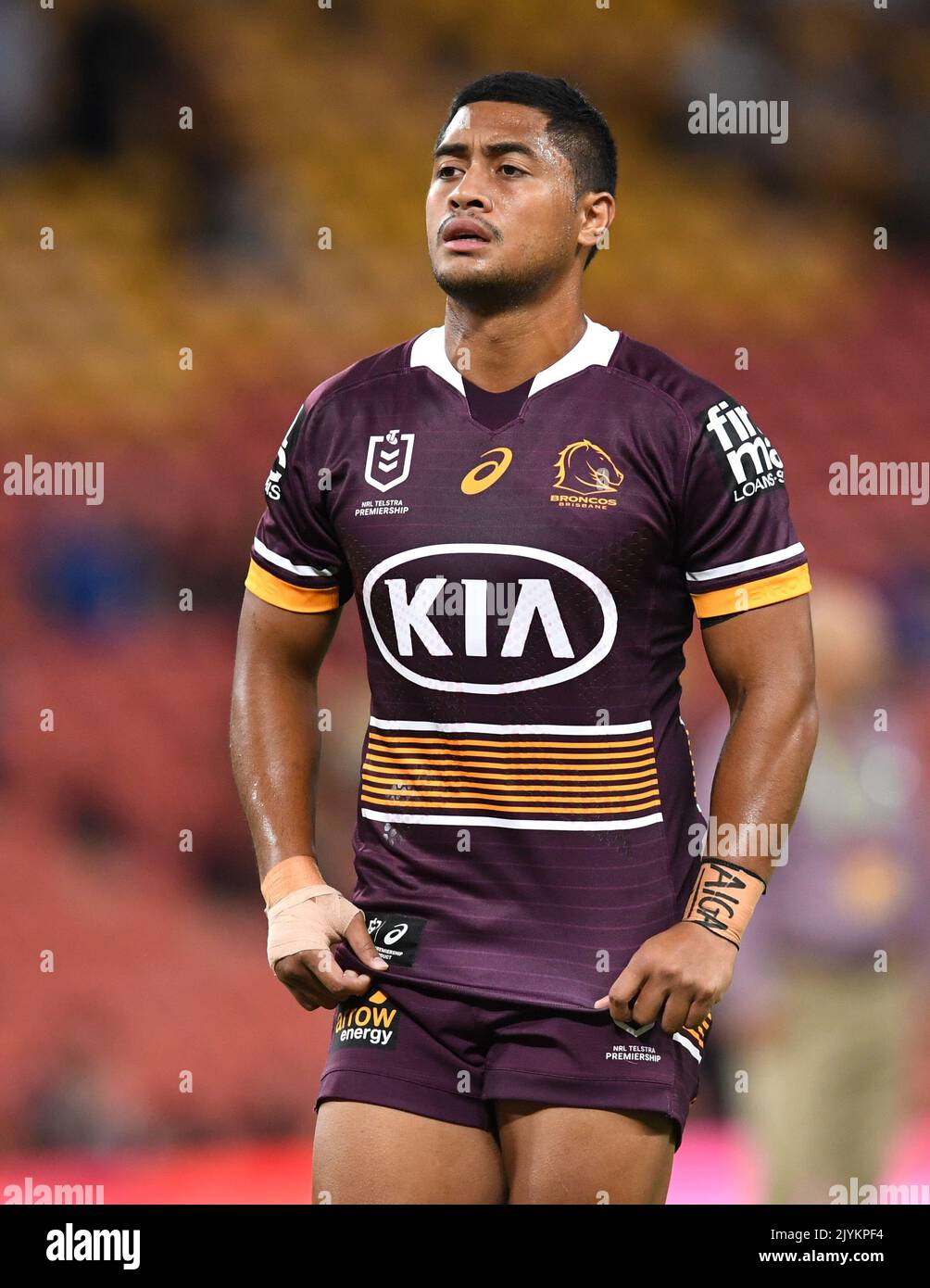 Anthony Milford of the Broncos is seen before the Round 1 NRL match ...